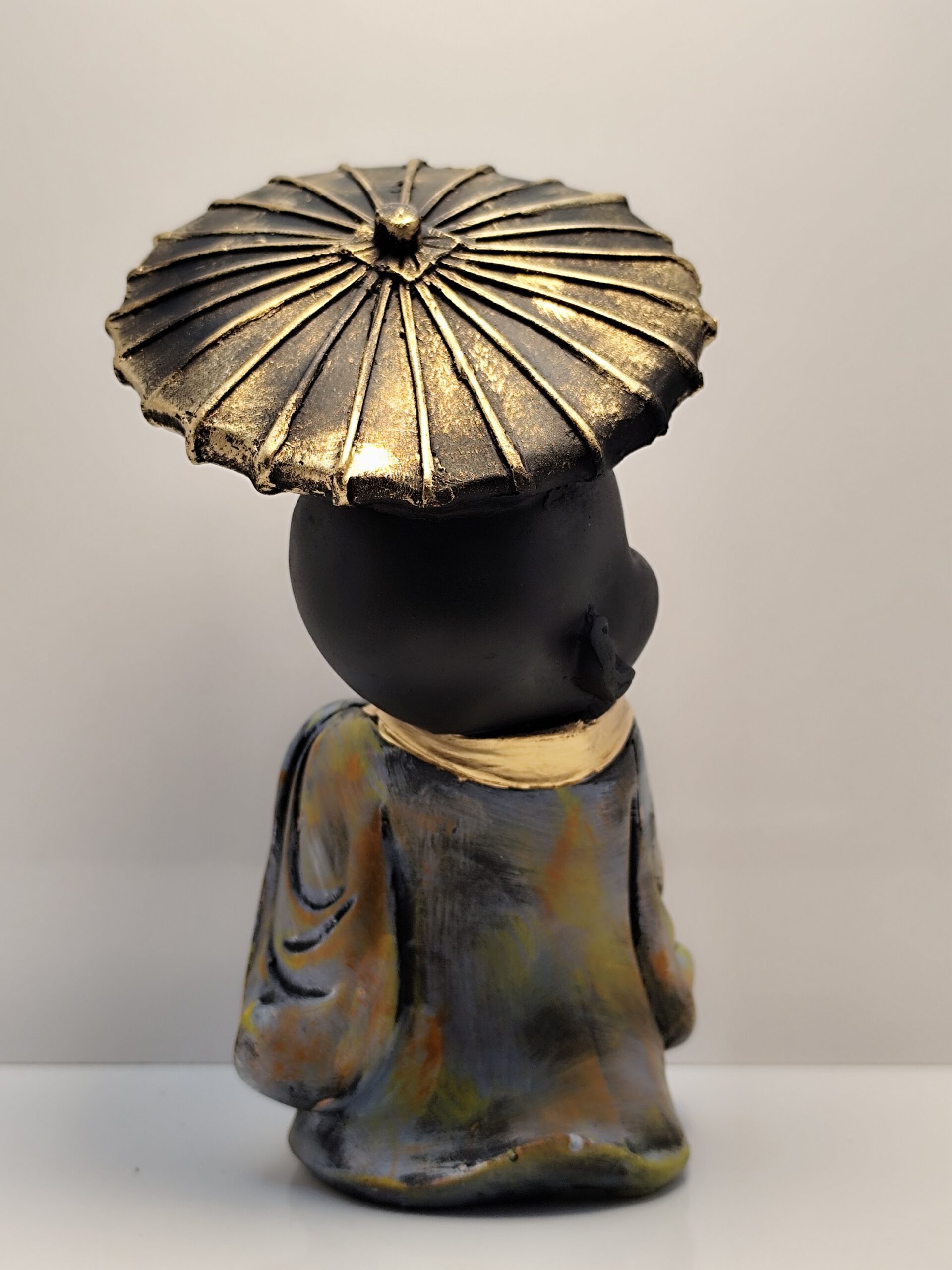 LeafyLuxe “Joyful Serenity” – Smiling Monk Child with Parasol ...